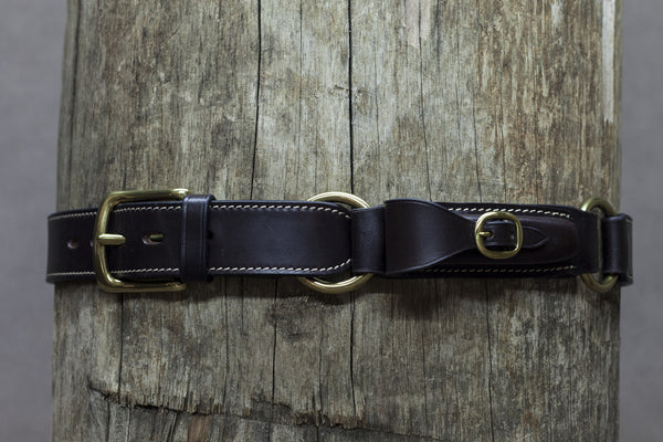 Leather 2 ring Hobble Belt with buckle pouch 37mm – Rugged Luxury